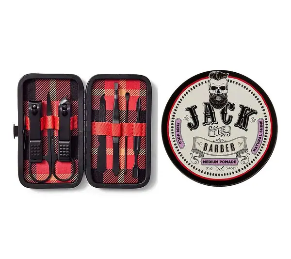 JACK THE BARBER Pomade & 7 Piece Grooming Kit Bundle