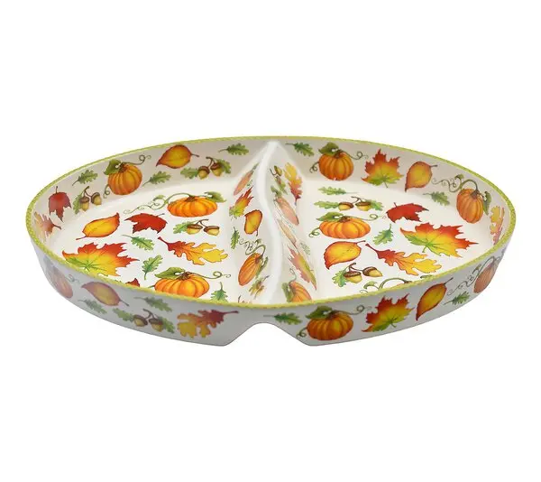 TEMP-TATIONS Seasonal Double Divided Serving Platter