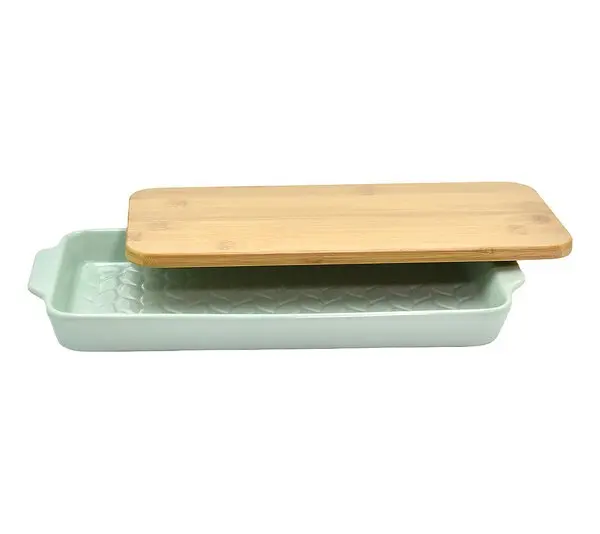 TEMP-TATIONS Carved Willow Shallow Baker And Board Set