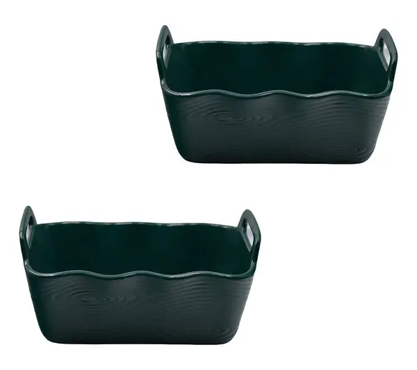 TEMP-TATIONS Woodland S/2 Loaf Pans Upswept Handles