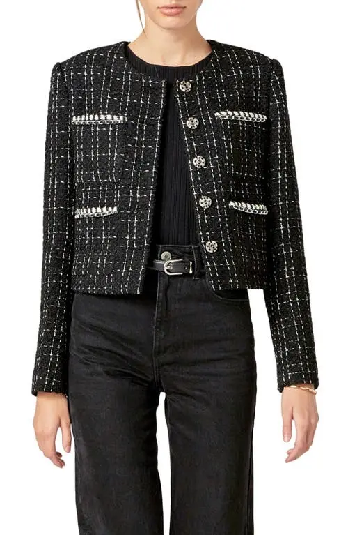 English Factory Windowpane Tweed Jacket