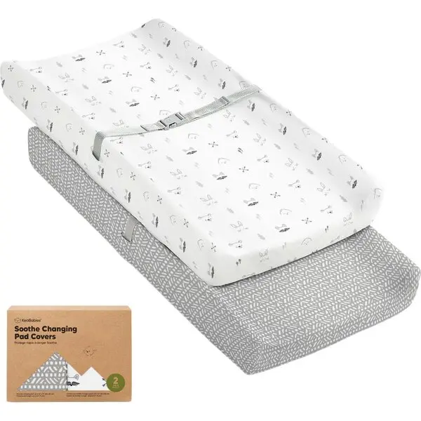KEABABIES 2-pack Soothe Changing Pad Covers - Nordic