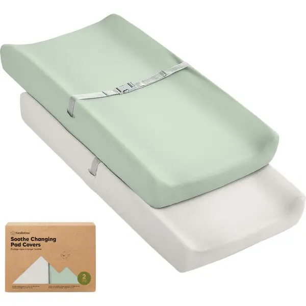 KEABABIES 2-pack Soothe Changing Pad Covers - Sage