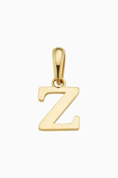 ORADINA 14k Gold Initial Pendant Charm - Letter Z