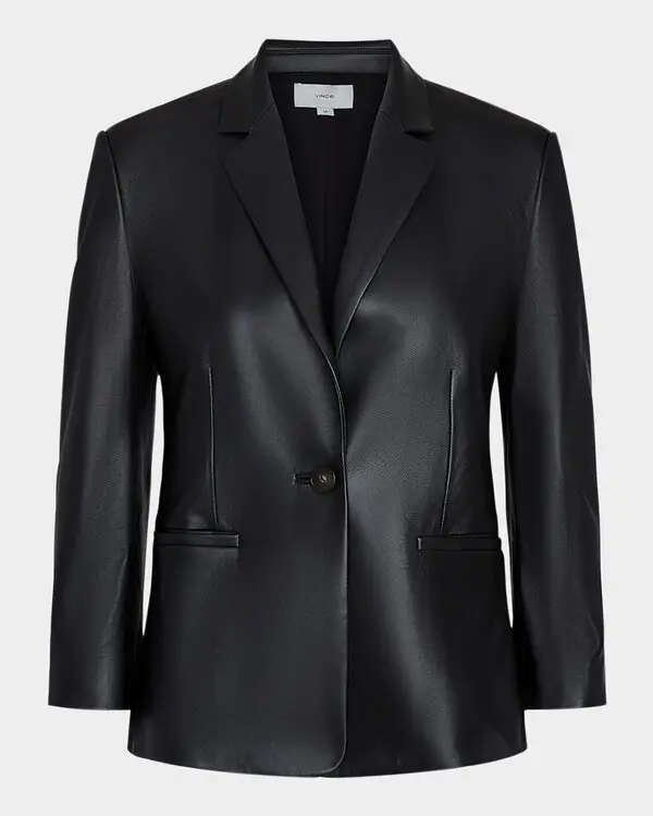 Vince Shrunken Leather Blazer