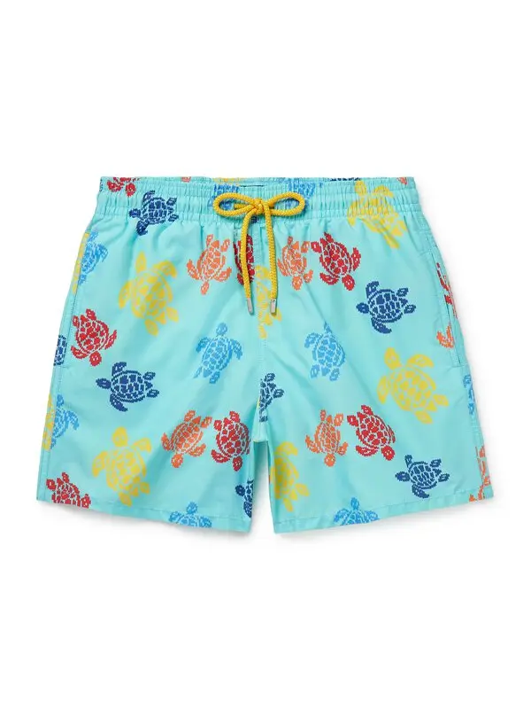 Vilebrequin Moorea Straight-leg Mid-length Swim Shorts - Blue
