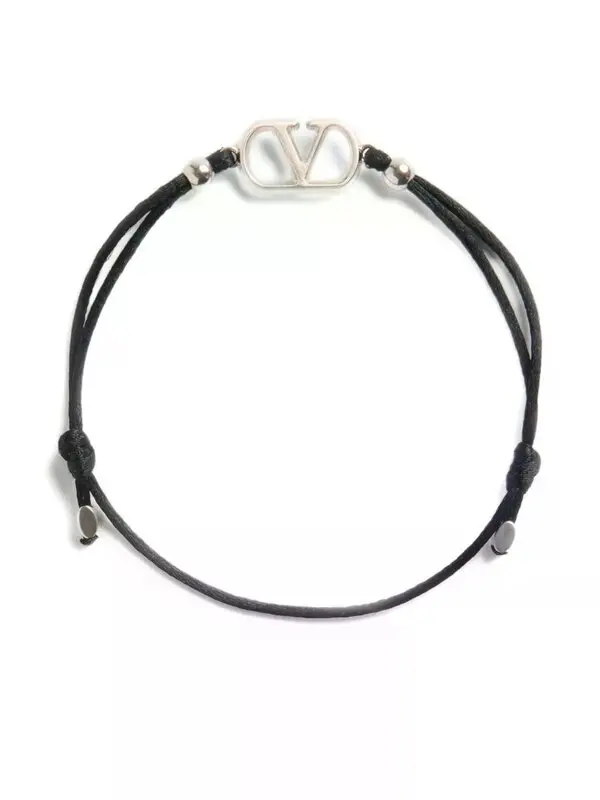 Valentino Garavani Vlogo Signature Cotton Bracelet - Black