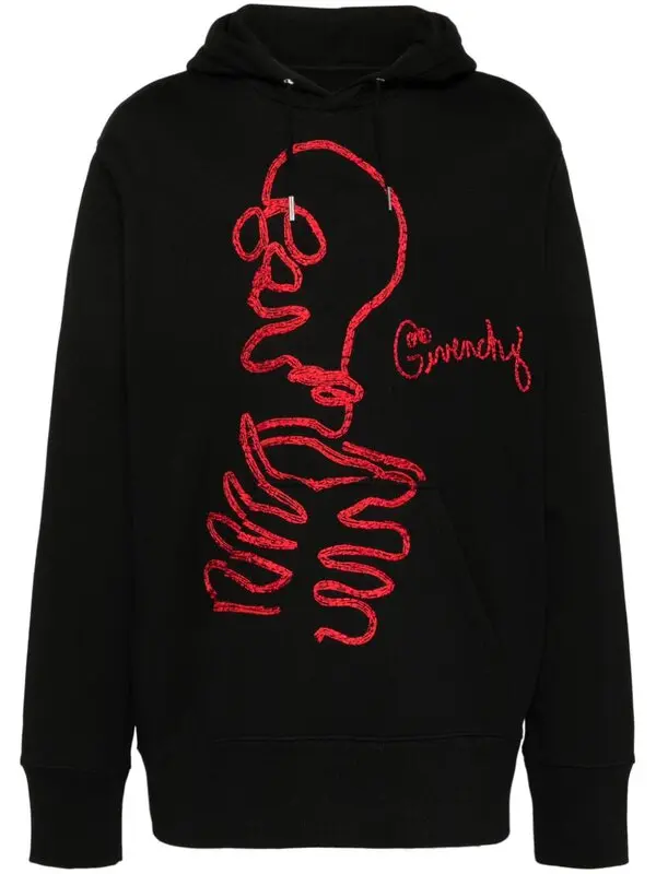 Givenchy Graphic Embroidered Hooded Sweatshirt