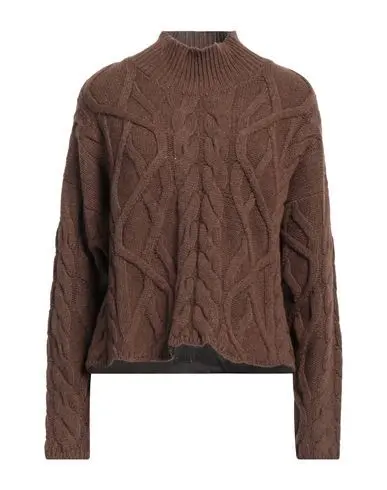 Alpha Studio Cable-knit Turtleneck - Brown