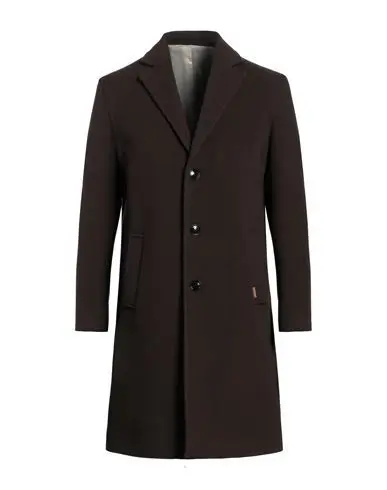 LIU •JO MAN Virgin Wool Single-breasted Coat - Brown