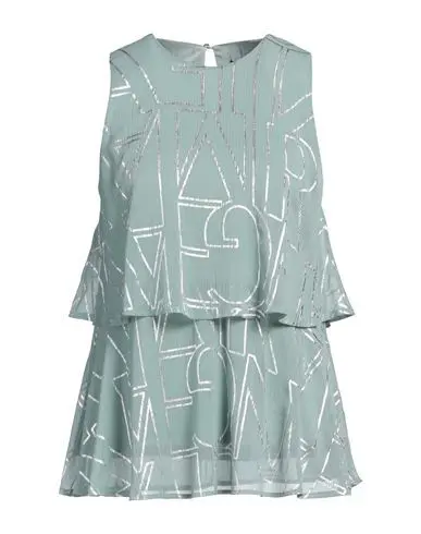 Armani Exchange Metallic Tiered Top - Sage Green