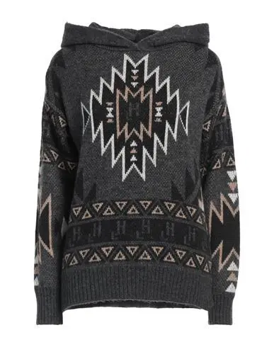GAËLLE PARIS Knitted Multicolor Hooded Sweater - Grey