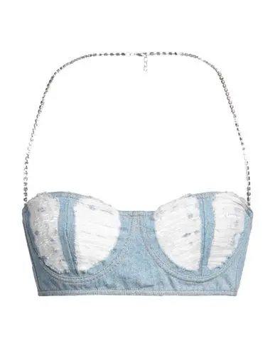 Gcds Distressed Strapless Top - Blue