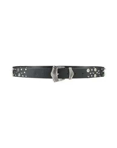 Maje Black Leather Studded Belt Size 3 Studded leather belt main image 3