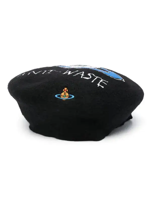 Vivienne Westwood X Sabrina Maalow Anti-Waste Beret Hat - Black
