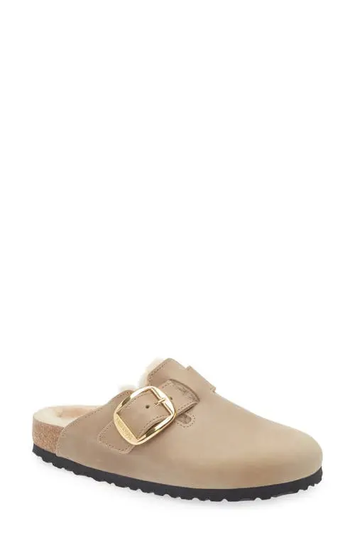 BIRKENSTOCK Boston Big Buckle Shearling Lined Clog - Tobacco Brown