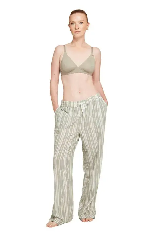 NUDEA The Classic Trouser - Sage Stripe