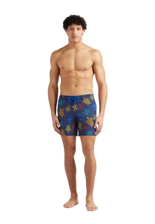 Vilebrequin Ronde Des Tortues Tricot Swim Shorts - Bleu Marine
