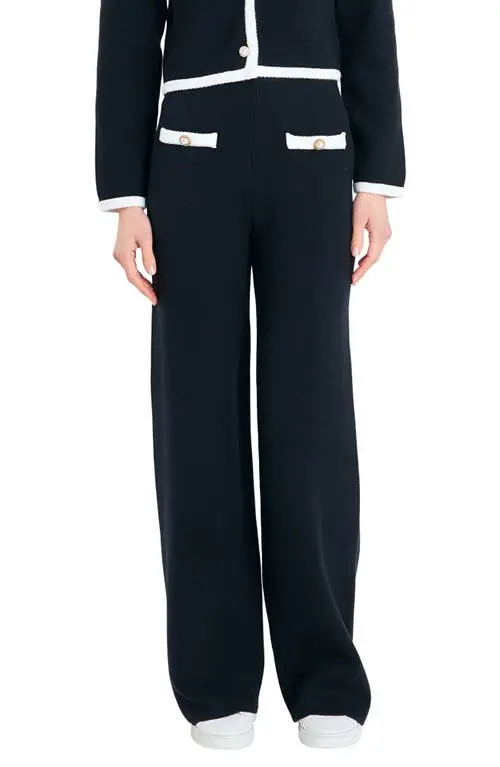 English Factory Contrast Detail Knit Pants