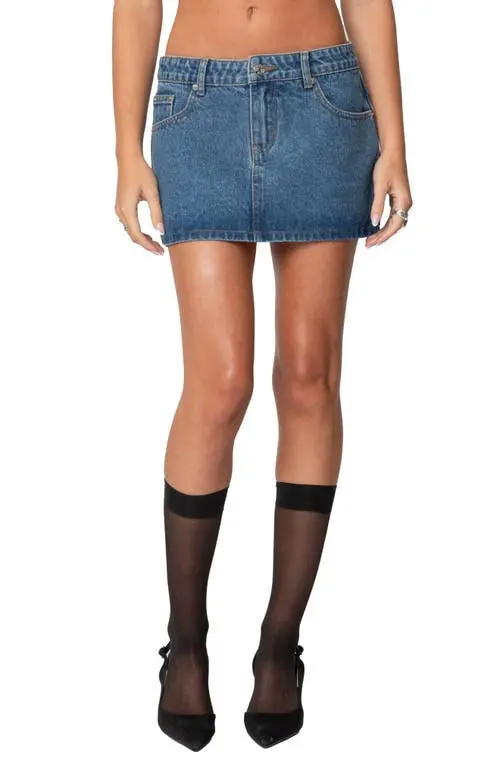 EDIKTED Chiara Denim Miniskirt - Blue