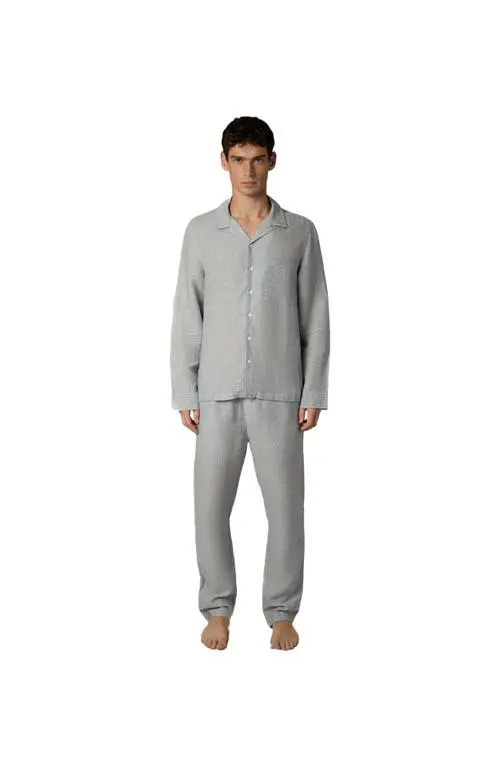 Onia Linen Home Pant - Deep Navy/white
