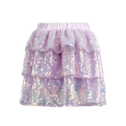 LOLA + THE BOYS Iridescent Sequin Skirt - Lavender
