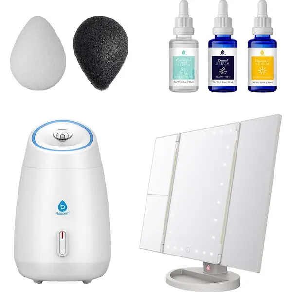 PURSONIC Tri-fold Vanity Mirror, Facial Steamer
