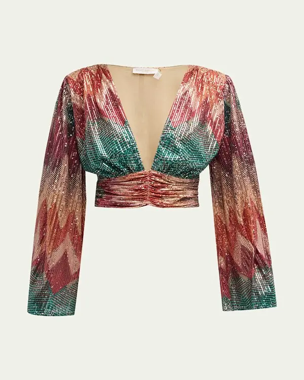 Ramy Brook Erin Sequin Blouse