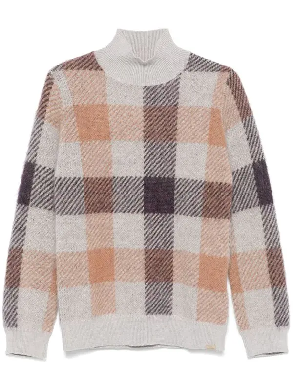 Woolrich Check-pattern Mohair-blend Sweater