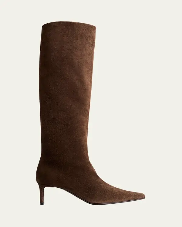 Khaite Ona Suede Knee Boots - Ebano