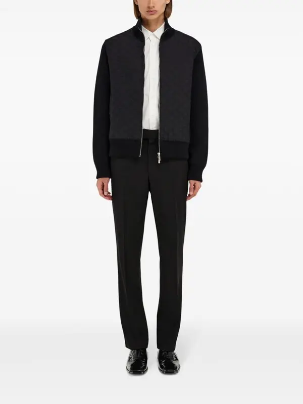 FERRAGAMO Knitted Bomber Jacket - Black