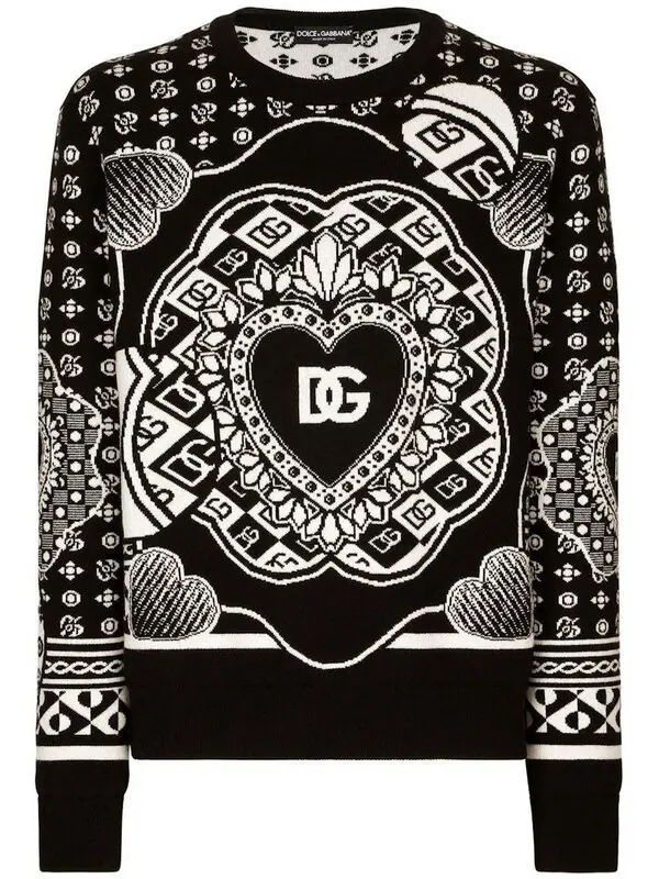 Dolce & Gabbana Logo-print Jumper - Black/white