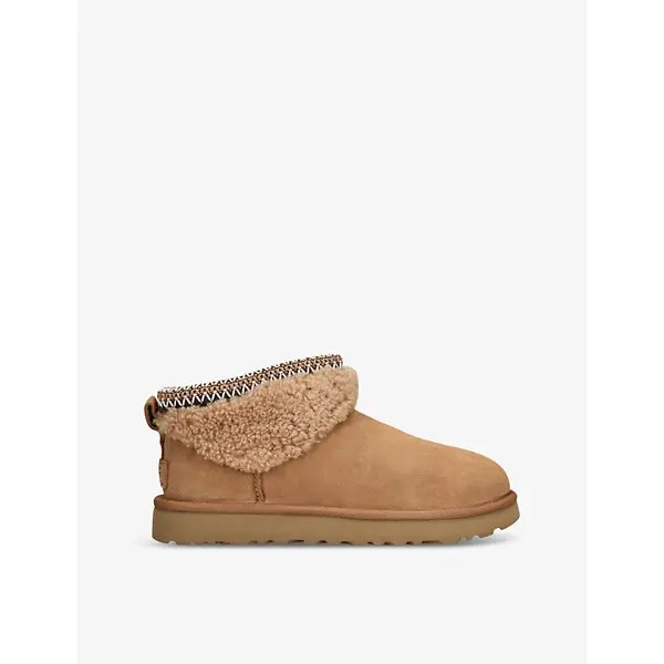 UGG Classic Ultra Mini Maxi Curly Sheepskin Boots - Tan