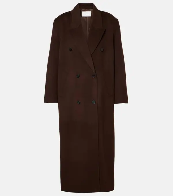 THE FRANKIE SHOP Gaia Double-breasted Wool-blend Coat - Brown