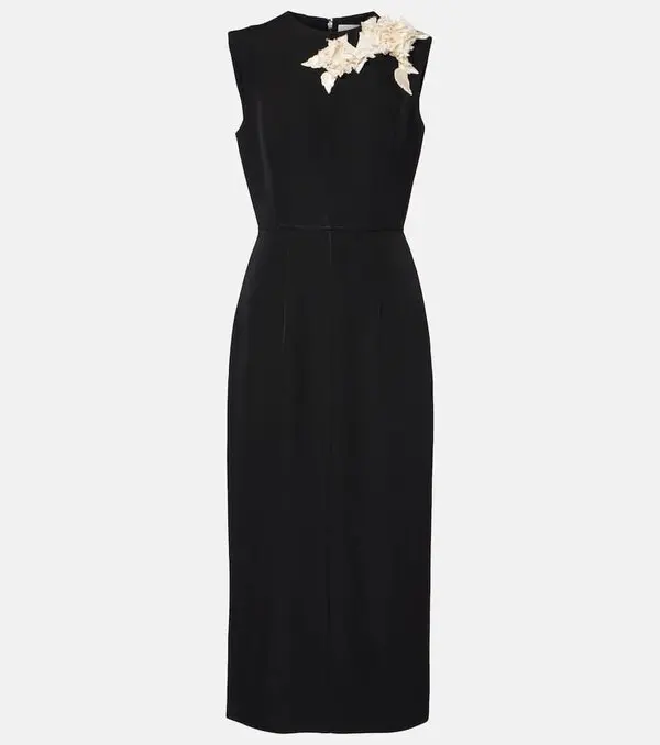 Erdem Asymmetric Wool Midi Dress