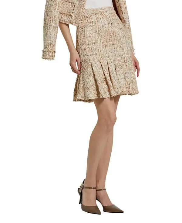Mac Duggal High Waist Bouclé Mini Skirt