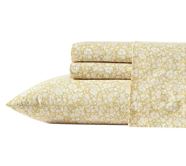 Laura Ashley Heirloom Ditzy Gold King Sheet Set