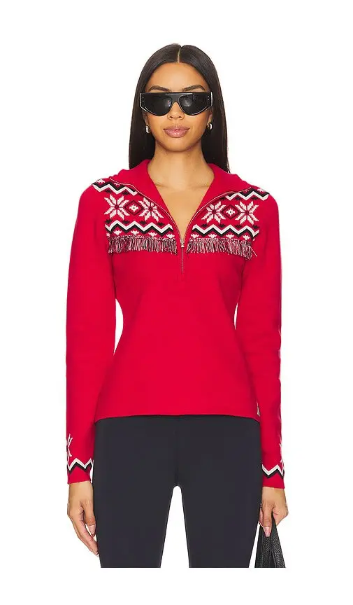 The Upside Keystone Blanche Half Zip Sweatshirt - Chilli