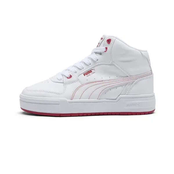 Puma Ca Pro Mid Nyc Running Laps Sneakers In White-Club Red-Gum