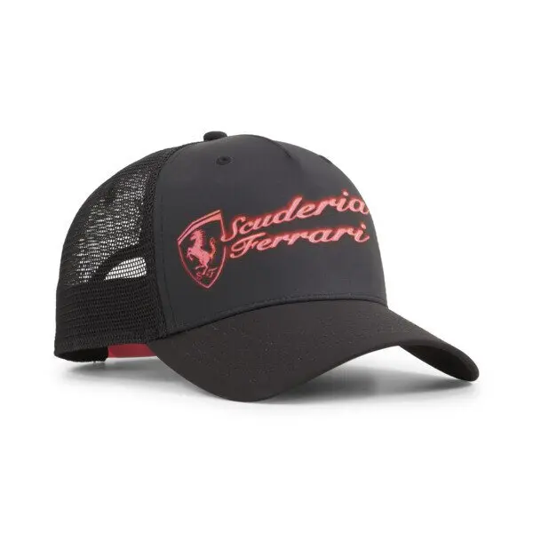 PUMA Scuderia Ferrari Neon Energy Trucker Cap - Black-aop