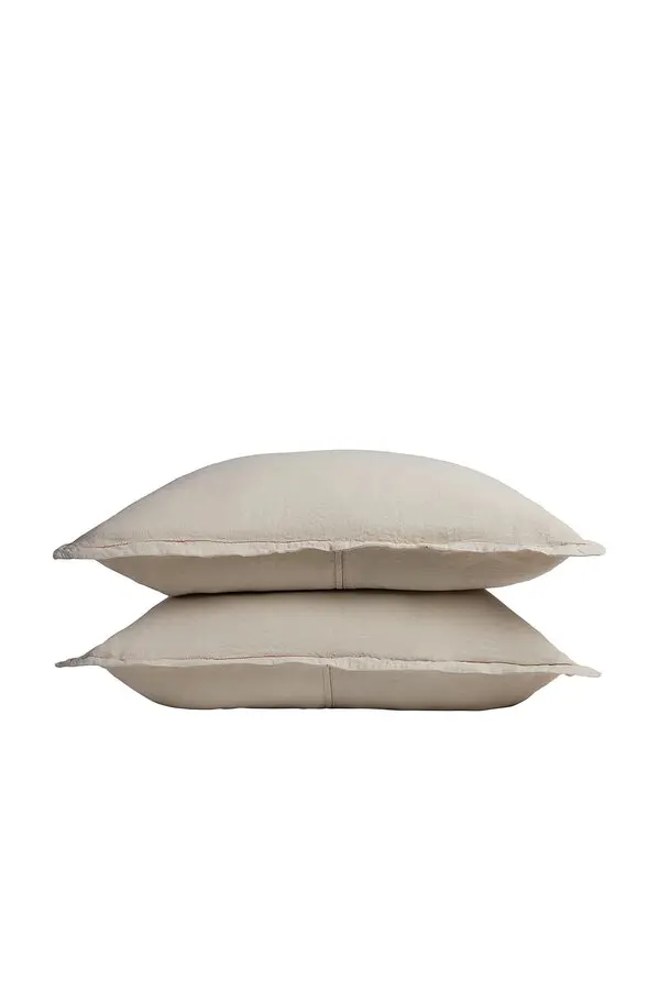 PARACHUTE Heirloom Tencel Linen Sham Set In White - Bone