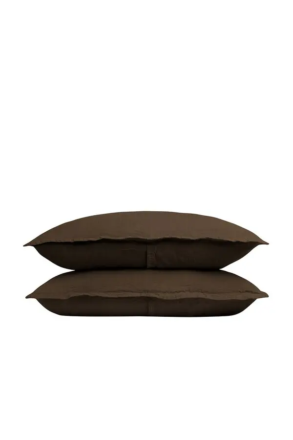 PARACHUTE Linen Sham Set In Brown - Java