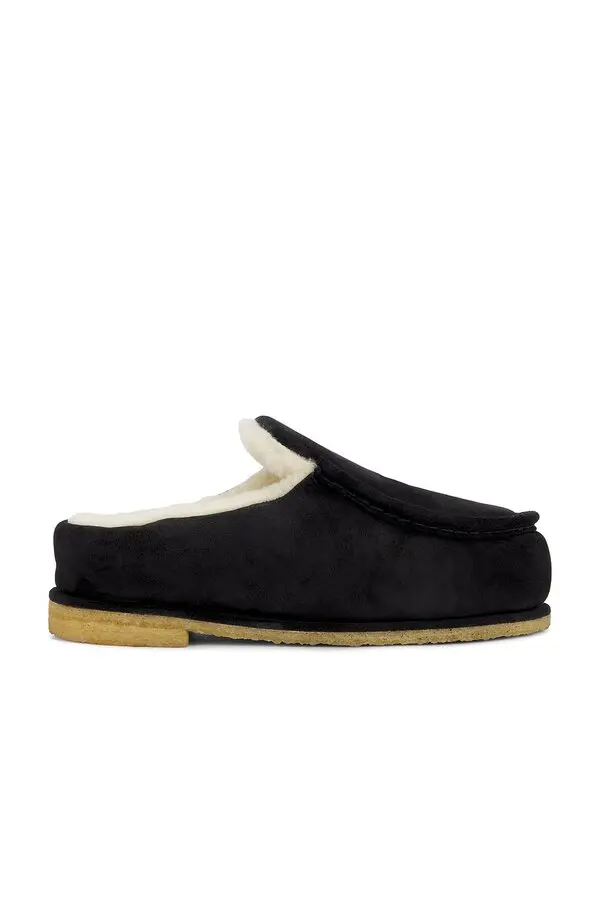 JW Anderson Flat Mule - Black & Mrn Beige
