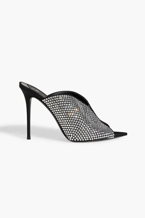 GIUSEPPE ZANOTTI Intriigo Crystal-embellished Mules - Black