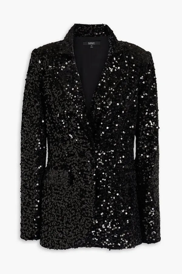 Badgley Mischka Sequined Velvet Blazer