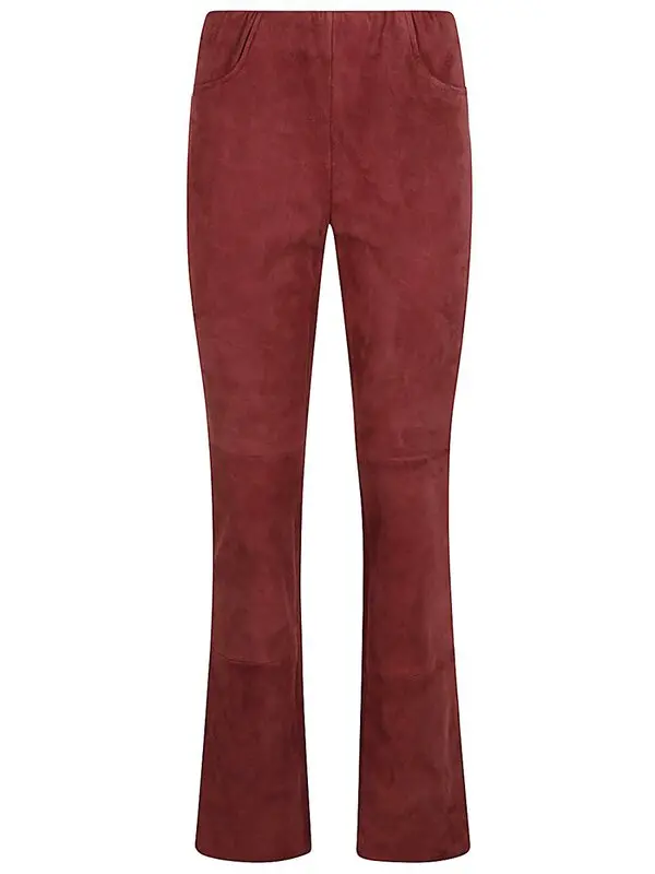 VIA MASINI 80 Suede Leather Flared Trousers