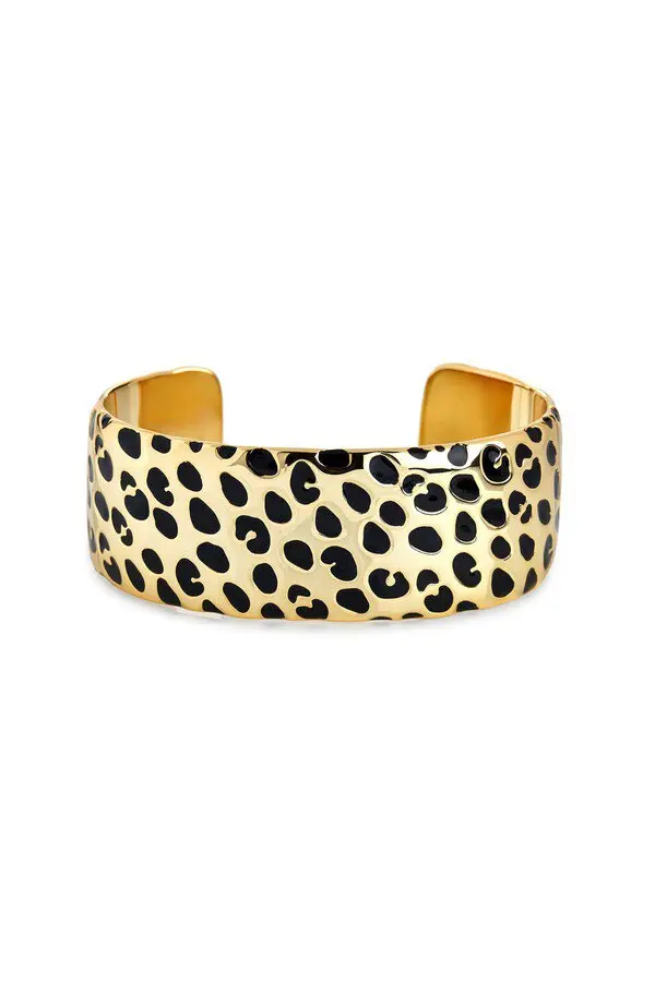 KENNETH JAY LANE Enamel Spots Cuff Bracelet - Black