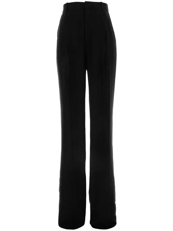 Saint Laurent Silk Crepe Trousers - Black