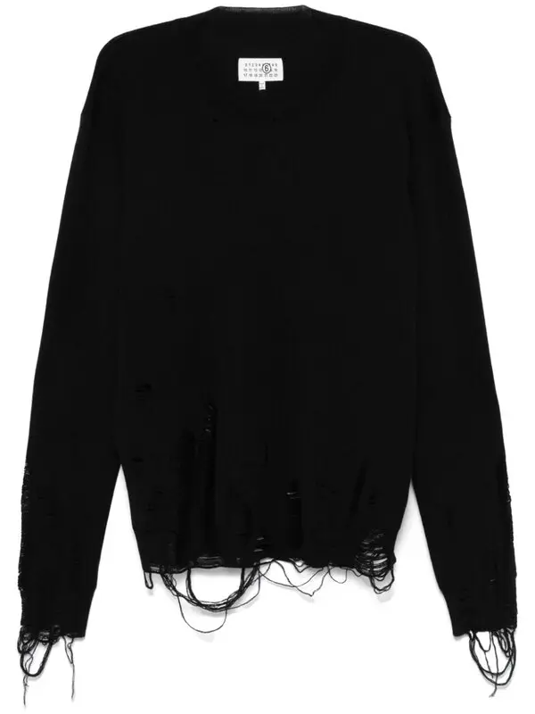Maison Margiela Distressed Sweater In Black 22% Off Editorialist