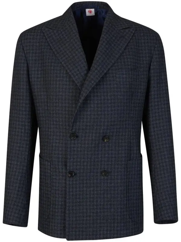 LUIGI BORRELLI Checked Double-breasted Blazer